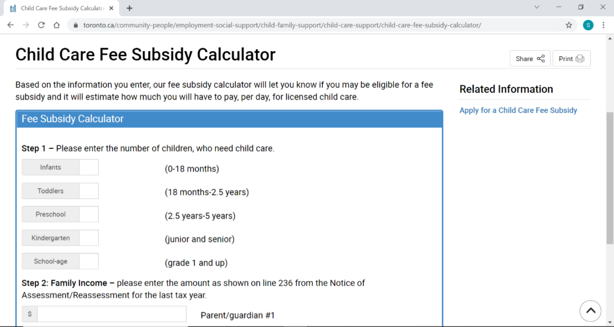 Applying for Child Care Fee Subsidy Online - Surrey Place